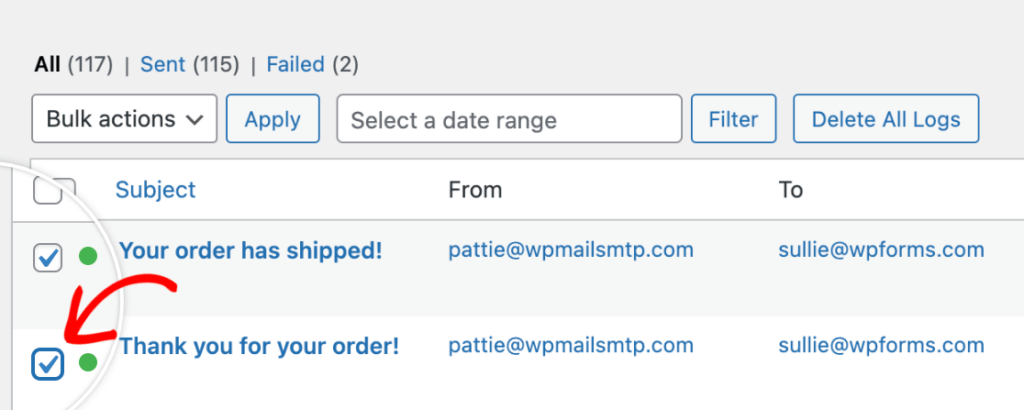 Resending Logged Emails