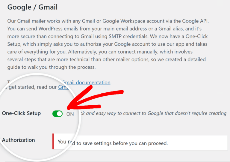 Google Workspace / Gmail Mailer One-Click Setup - WP Mail SMTP