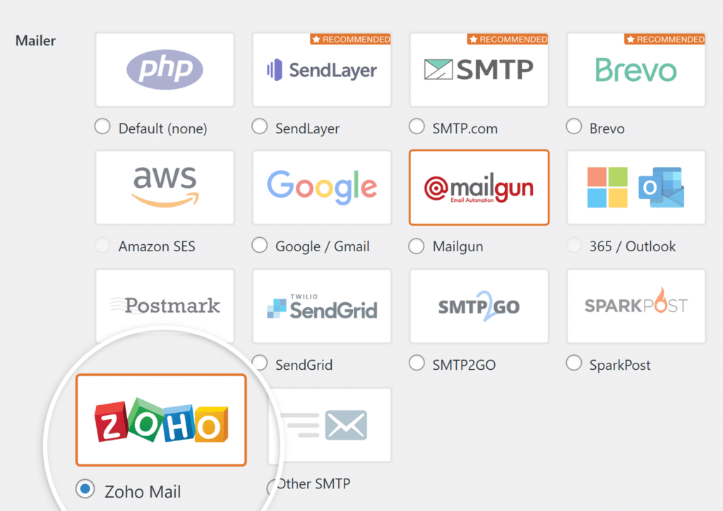 Zoho Mailer - WP Mail SMTP